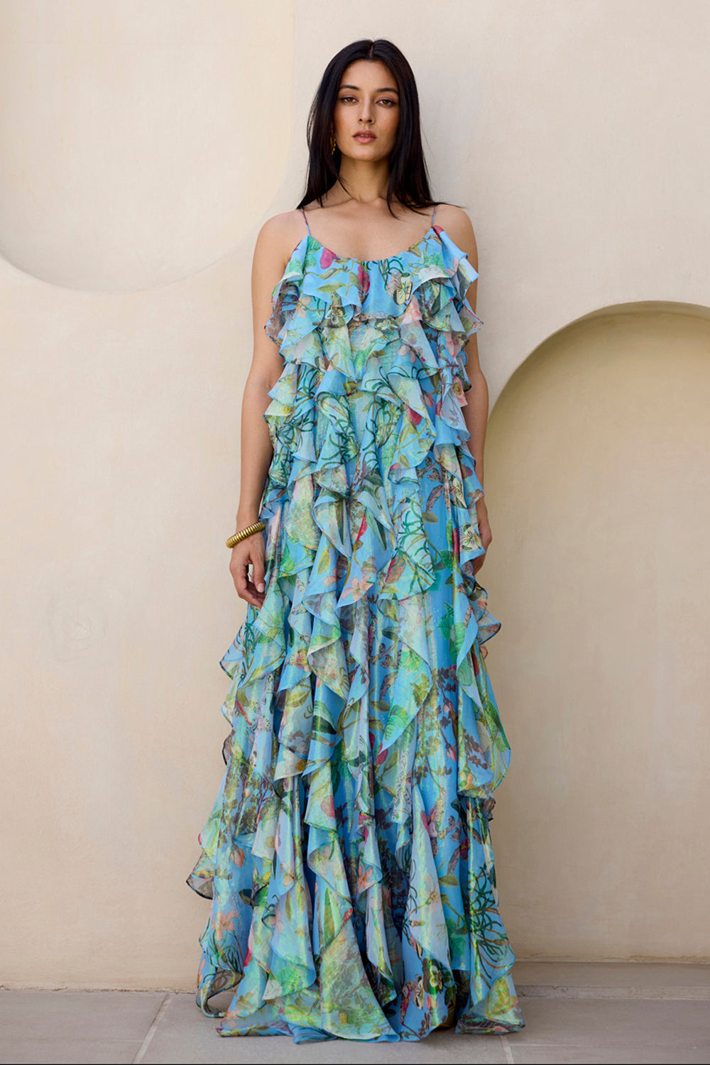 Ruffled Layered Dress – Prints By Radhika